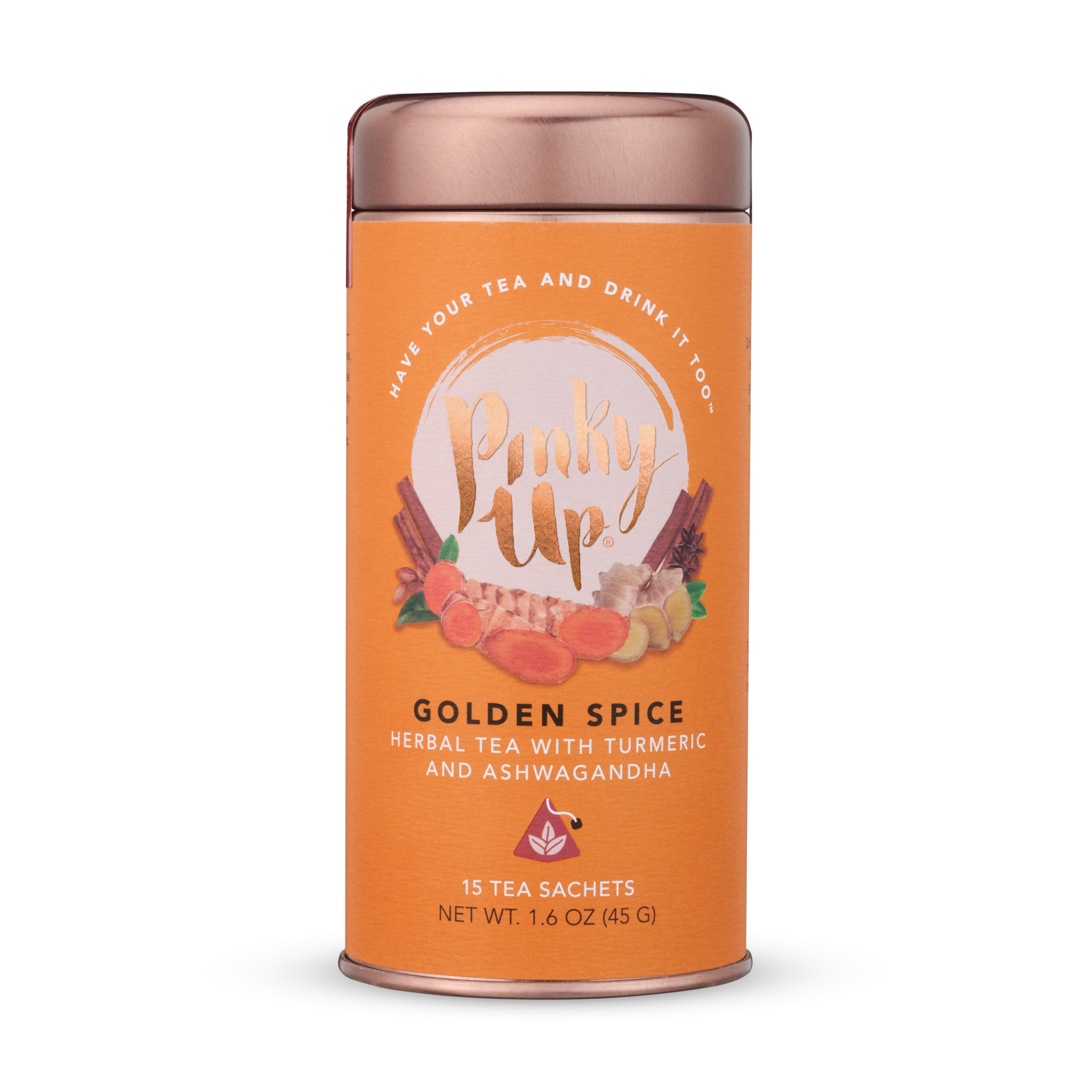 Pinky Up Golden Spice Herbal Tea, Herbal Tea with Turmeric and ...